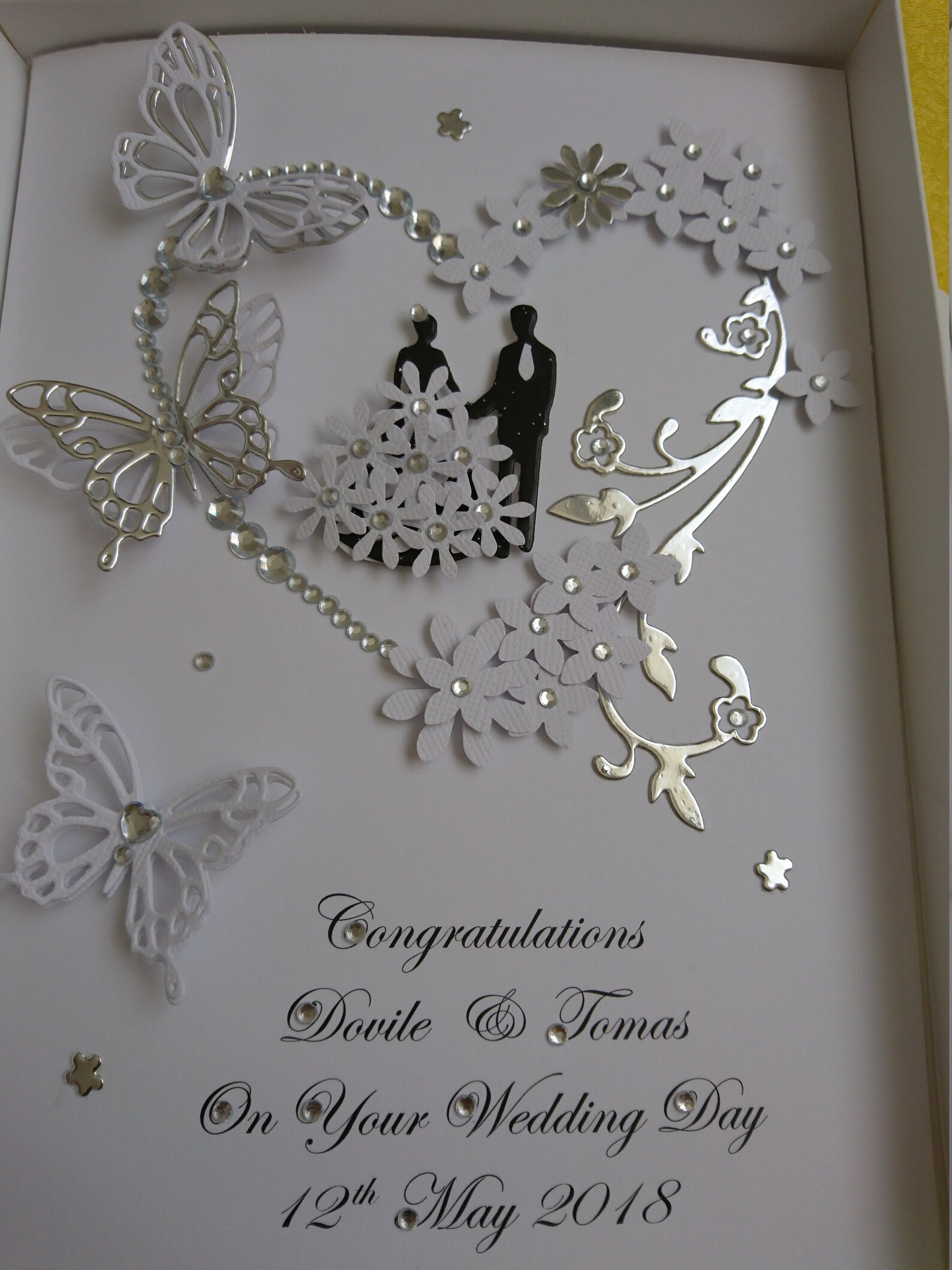 Personalised Luxury Handmade Wedding Card Anniversary Card Etsy