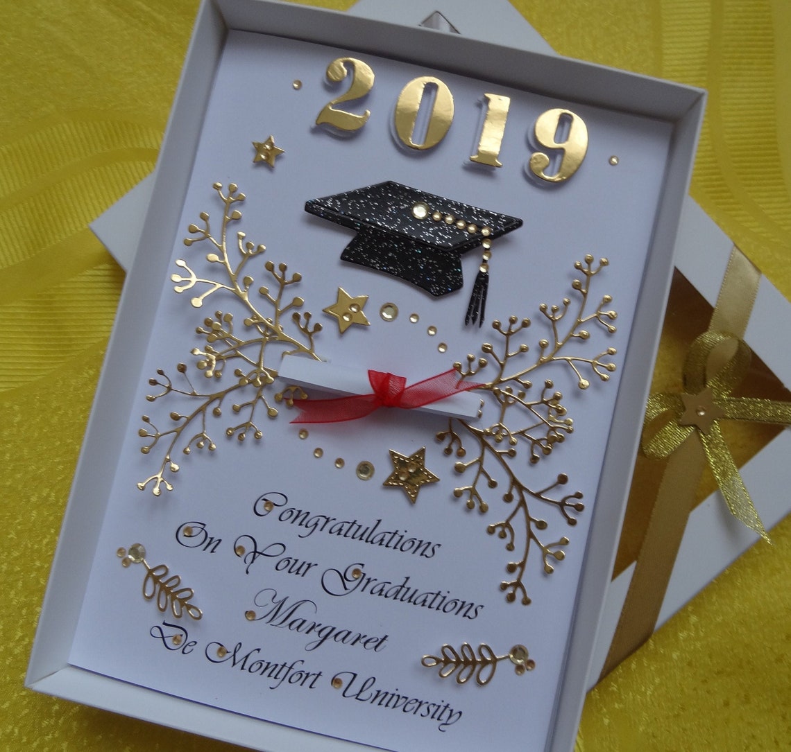 GRADUATION Handmade Personalised 3D Card / University / Keepsake With ...