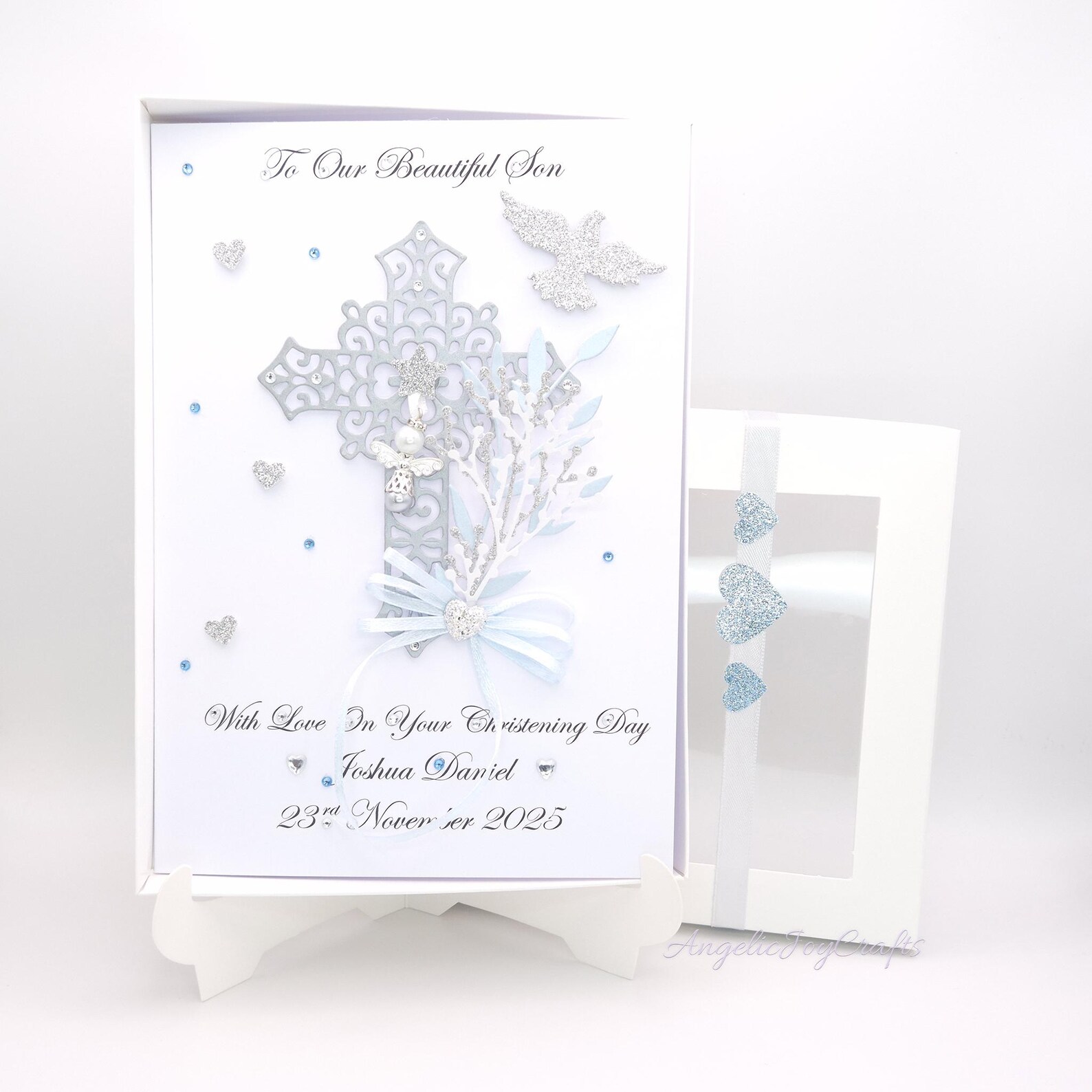 Personalised Luxury Handmade Christening/ Baptism/ Holy Communion Card ...