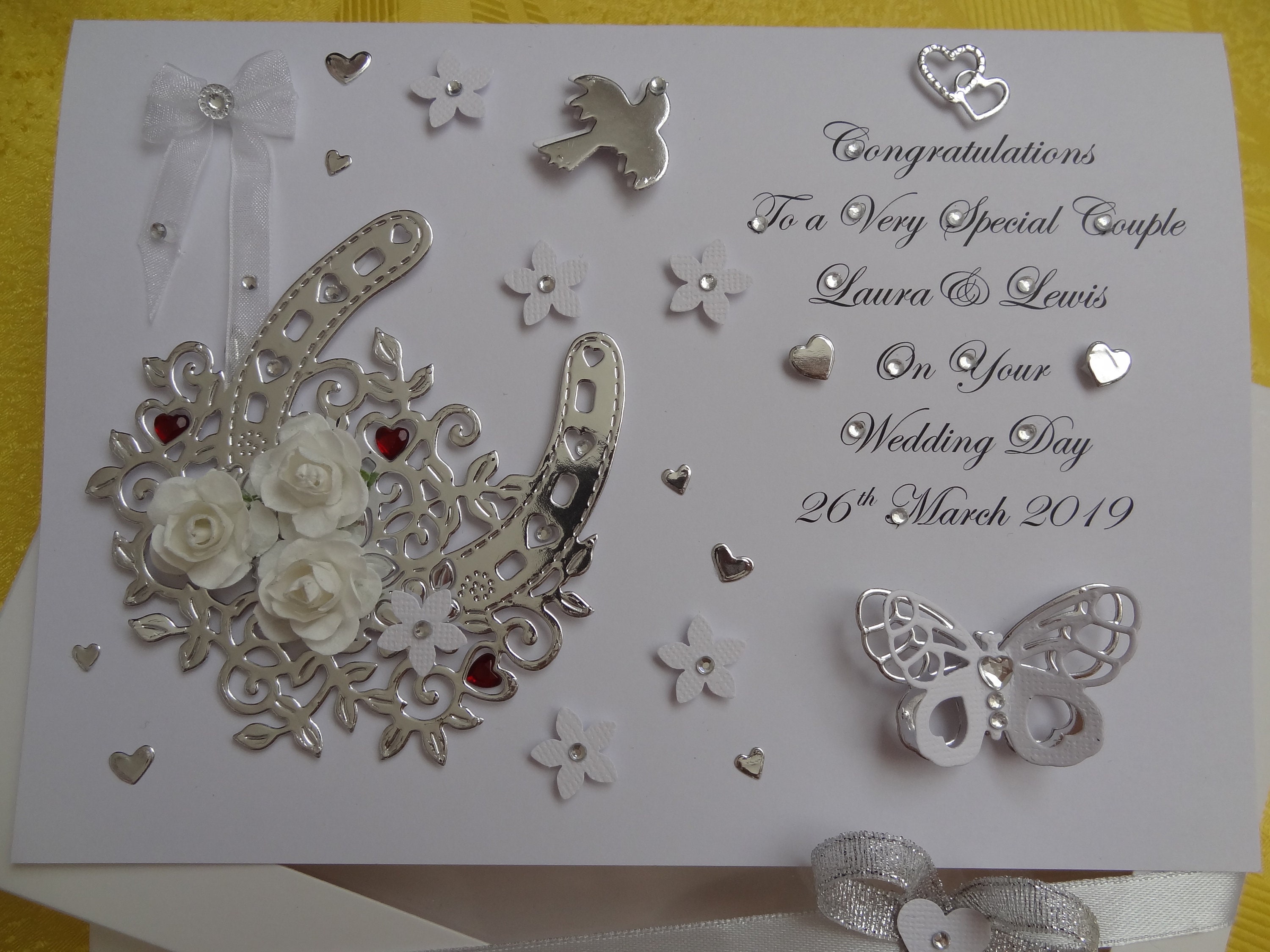 Handmade Personalised 3D Wedding Card / Anniversary / | Etsy