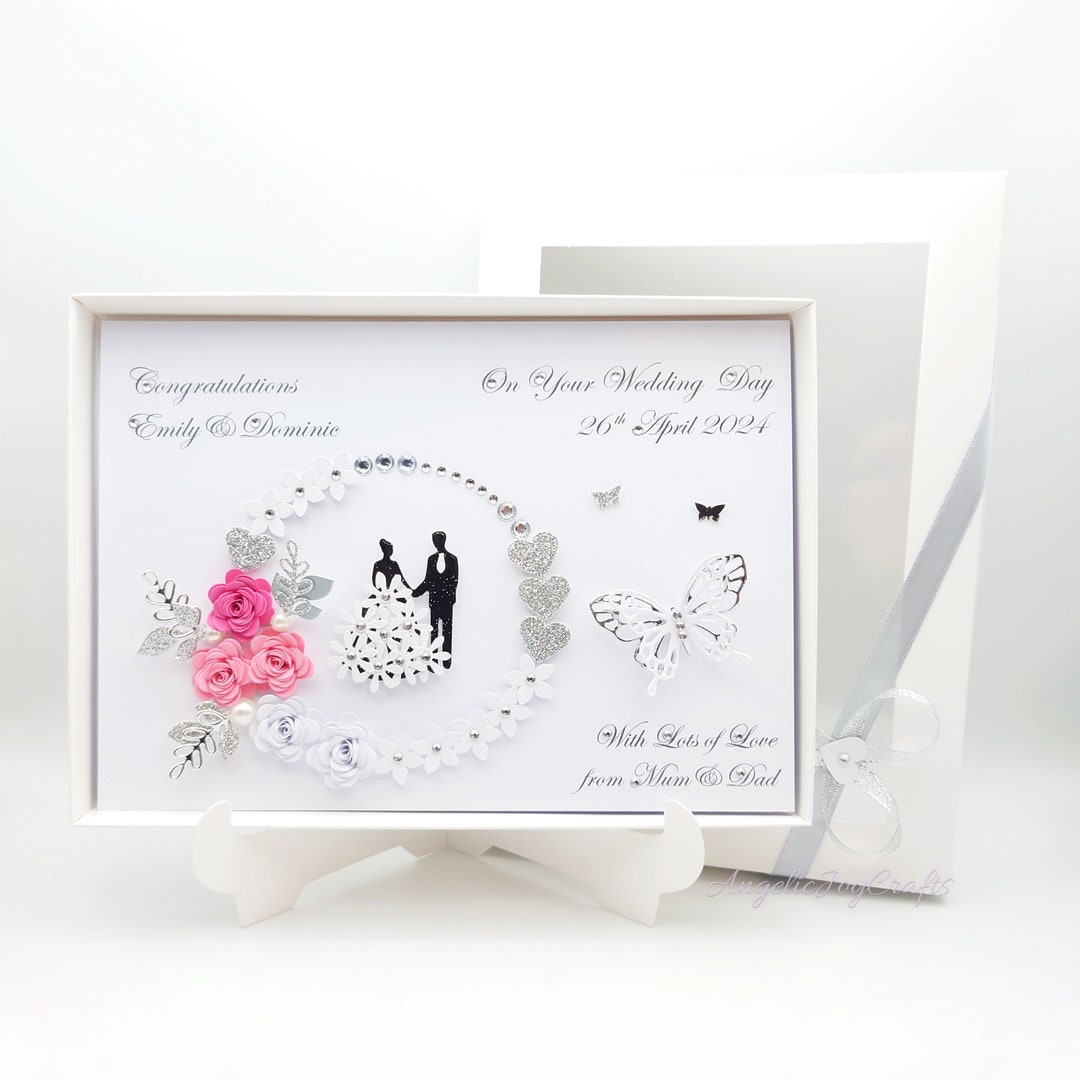 Personalised Luxury Handmade Wedding Card / Anniversary Card With GIFT ... Personalised Luxury Handmade Wedding Card / Anniversary Card With GIFT ...