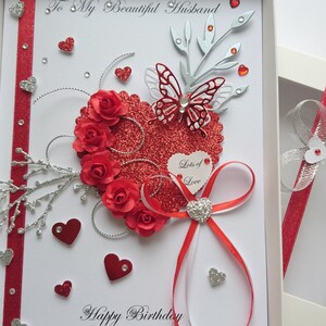 Personalised Luxury Handmade Valentines/ Birthday/ Mother Day Card With ...