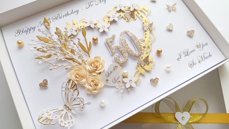 Handmade 3D Personalised Birthday /50 Years /gold /anniversary Card ...