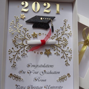 GRADUATION Handmade Personalised 3D Card / University / Keepsake With ...