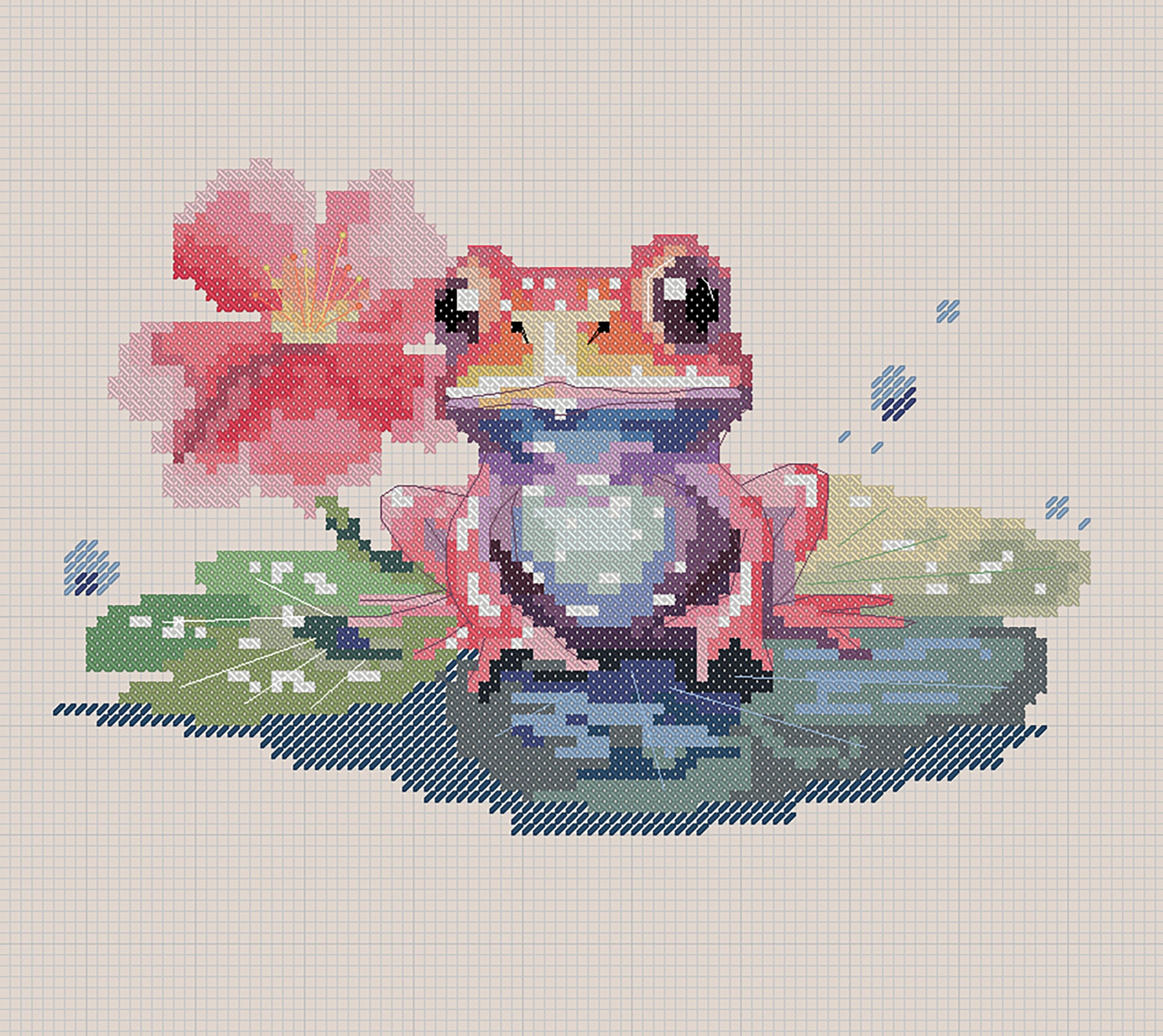 Cute Watercolour Frog Cross Stitch Pattern, X-stitch Pattern, Easy ...