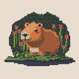 Capybara Cross Stitch Pattern, X-stitch Pattern, Easy Counted Pattern ...