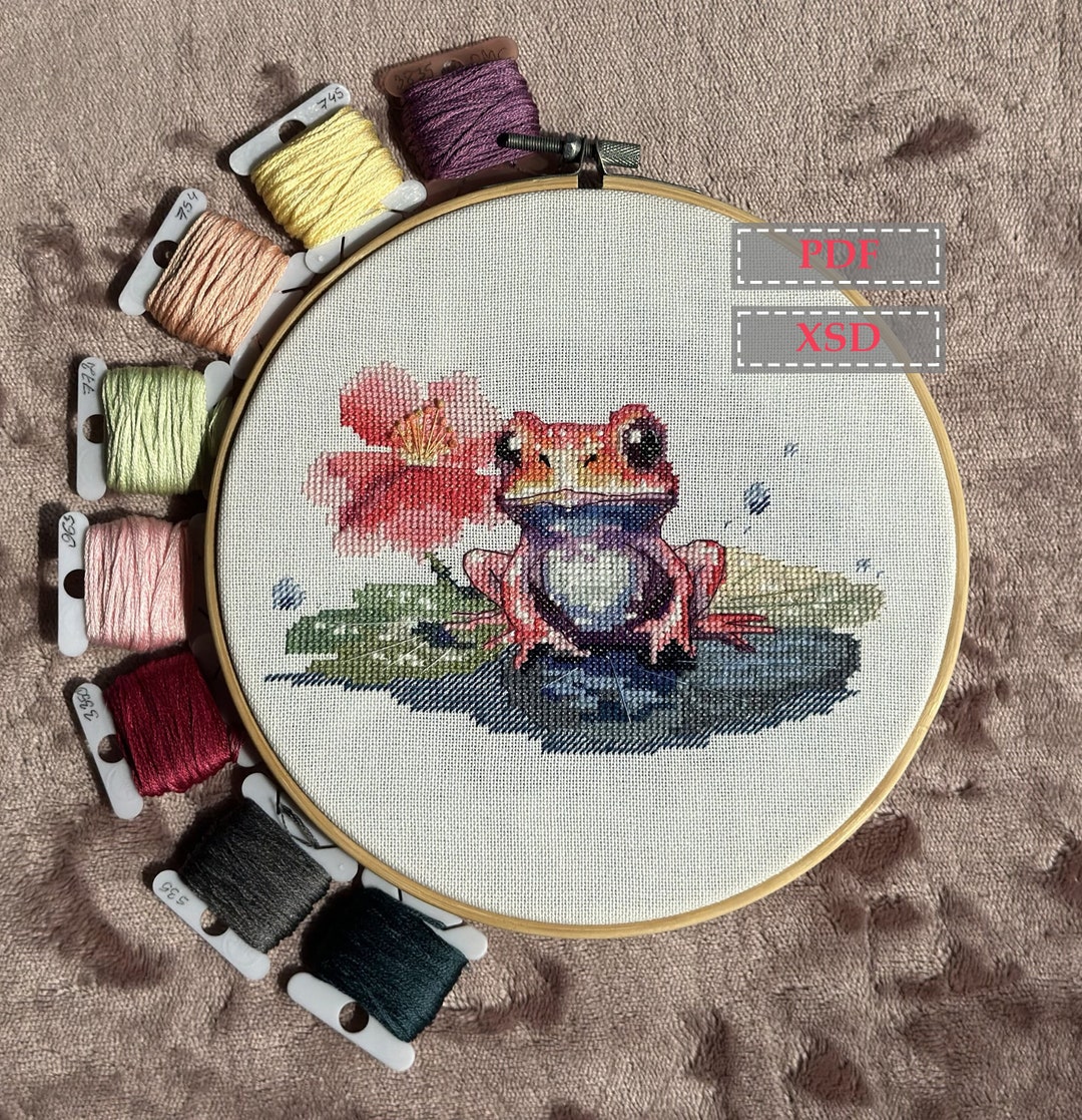 Cute Watercolour Frog Cross Stitch Pattern, X-stitch Pattern, Easy ...