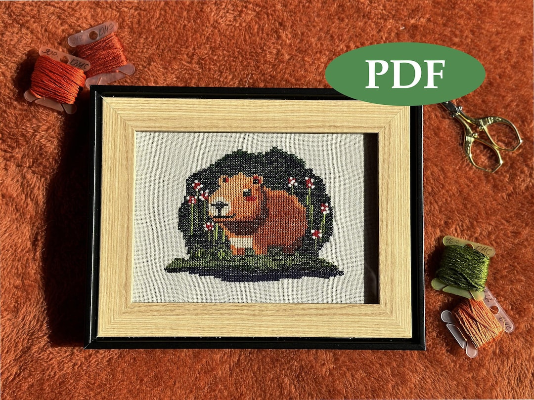 Capybara Cross Stitch Pattern, X-stitch Pattern, Easy Counted Pattern ...