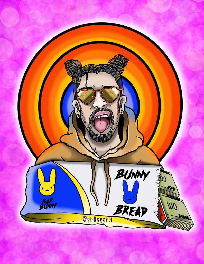 Digital Print. Digital Art. Wall Art. Digital Download. Bad Bunny. - Etsy
