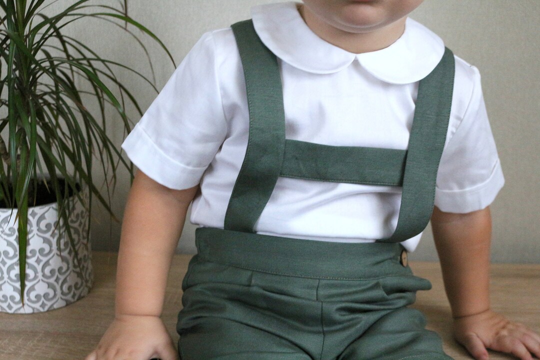 Baby White Peter Pan Collar Shirt Baptism Outfit Bubi Collar Shirt Baby ...
