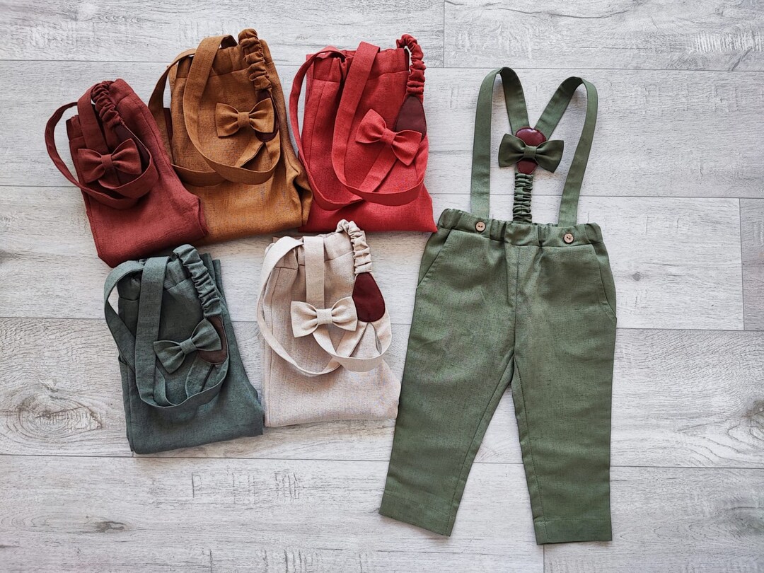Boys Autumn Color Pants, Toddler Carrier Trousers Bow Tie, Trousers ...