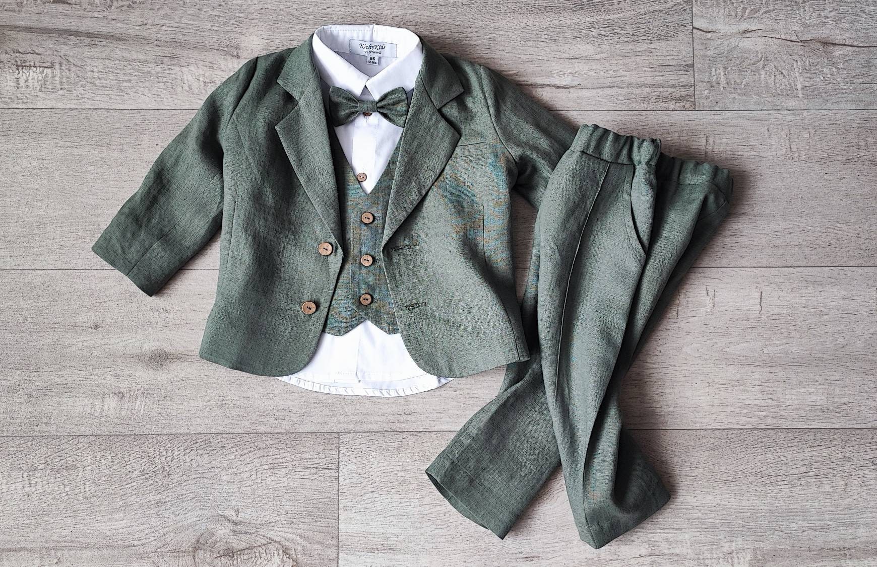 Ring Bearer Sage Green Outfit A Suit for Baby Boy - Etsy