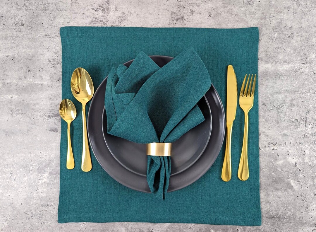 Soft Linen Turquoise Napkins, Large Napkins, Many Colors, Wedding ...