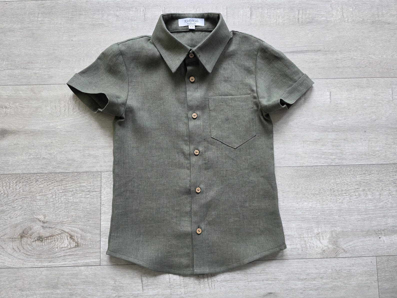 Linen Short Sleeved Shirt, Page Boy Toddler Stand- up Shirt, Kids ...