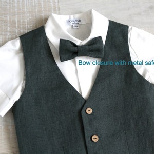 Boys Sage Green Ring Bearer Outfit, Waistcoat, Short Set for Toddlers ...