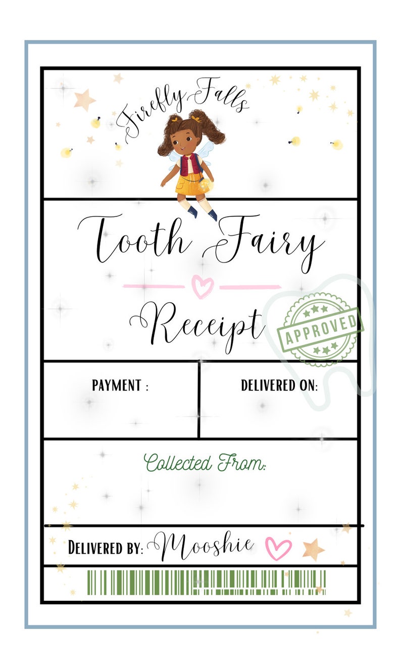 TOOTH FAIRY RECEIPTS, Tooth Fairy, Printable, Editable, Official Visit ...