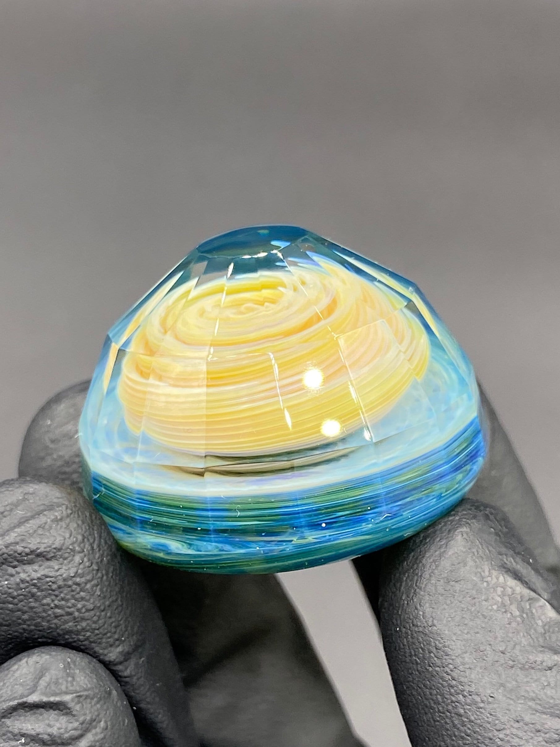 Facet Cut Glass Implosion Half Marble valt Key - Etsy