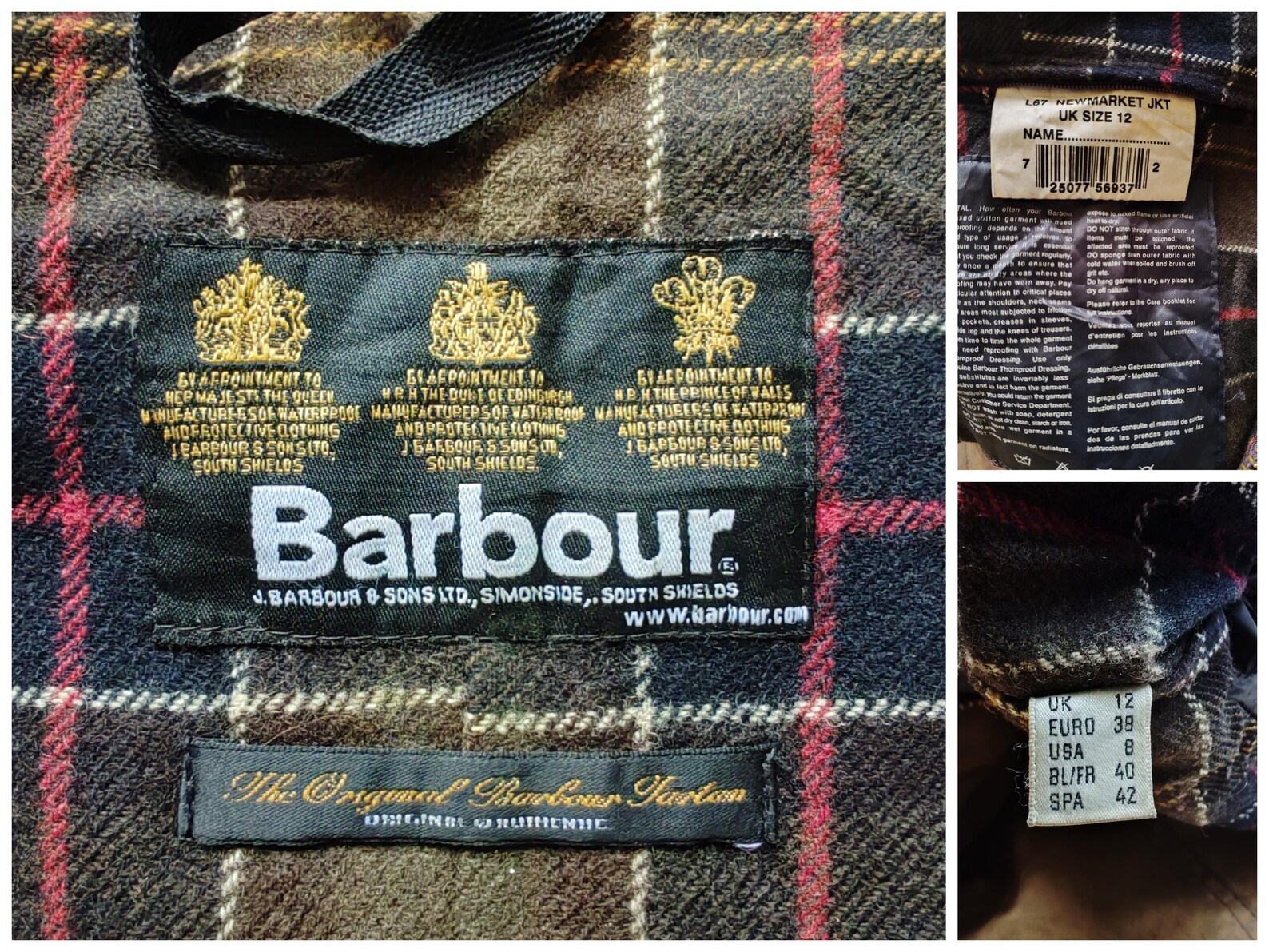 Barbour Newmarket Jacket Size UK 12 EU 38 US 8 Waxed Khaki Thrashed ...