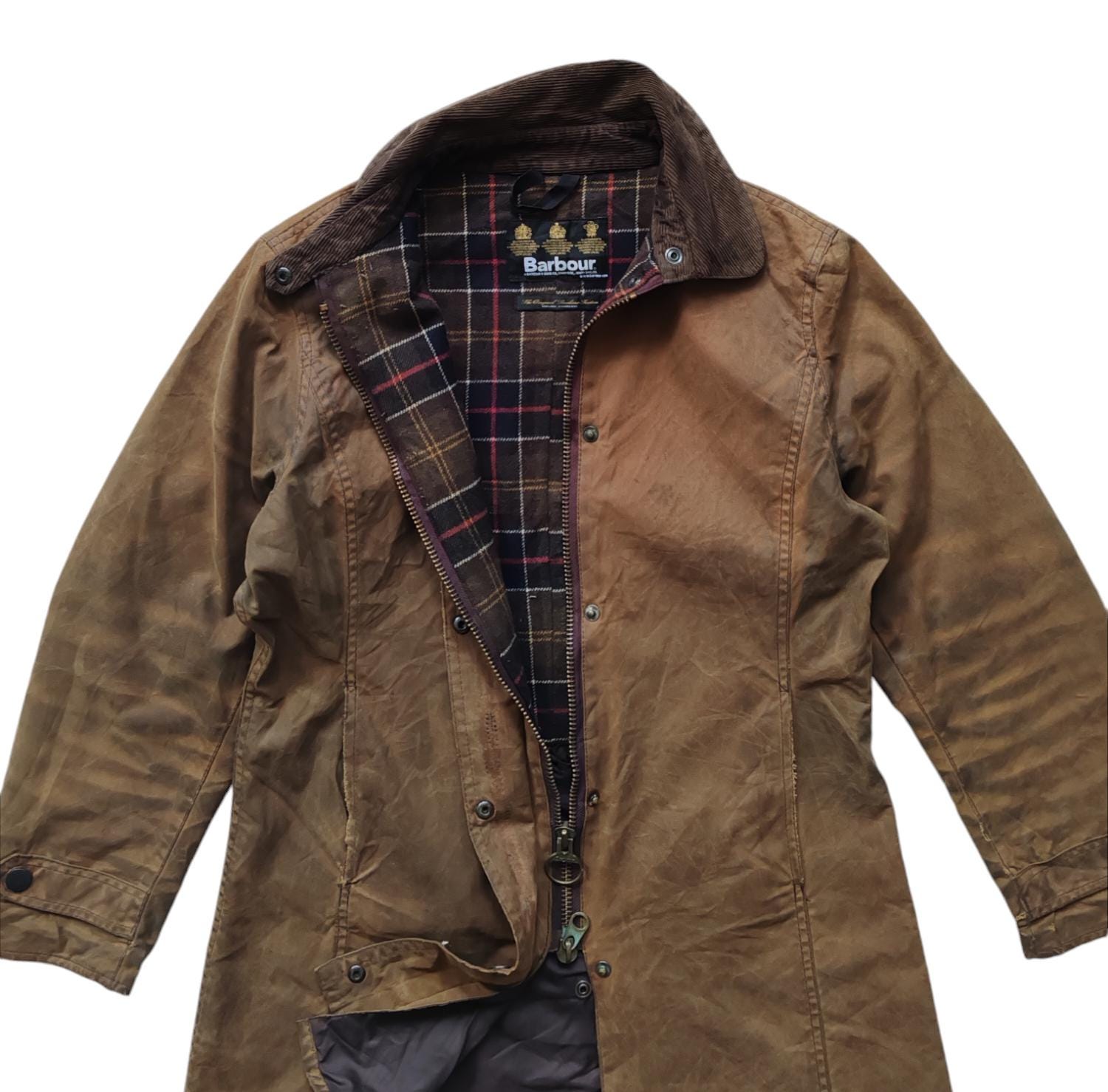 Barbour Newmarket Jacket Size UK 12 EU 38 US 8 Waxed Khaki Thrashed ...