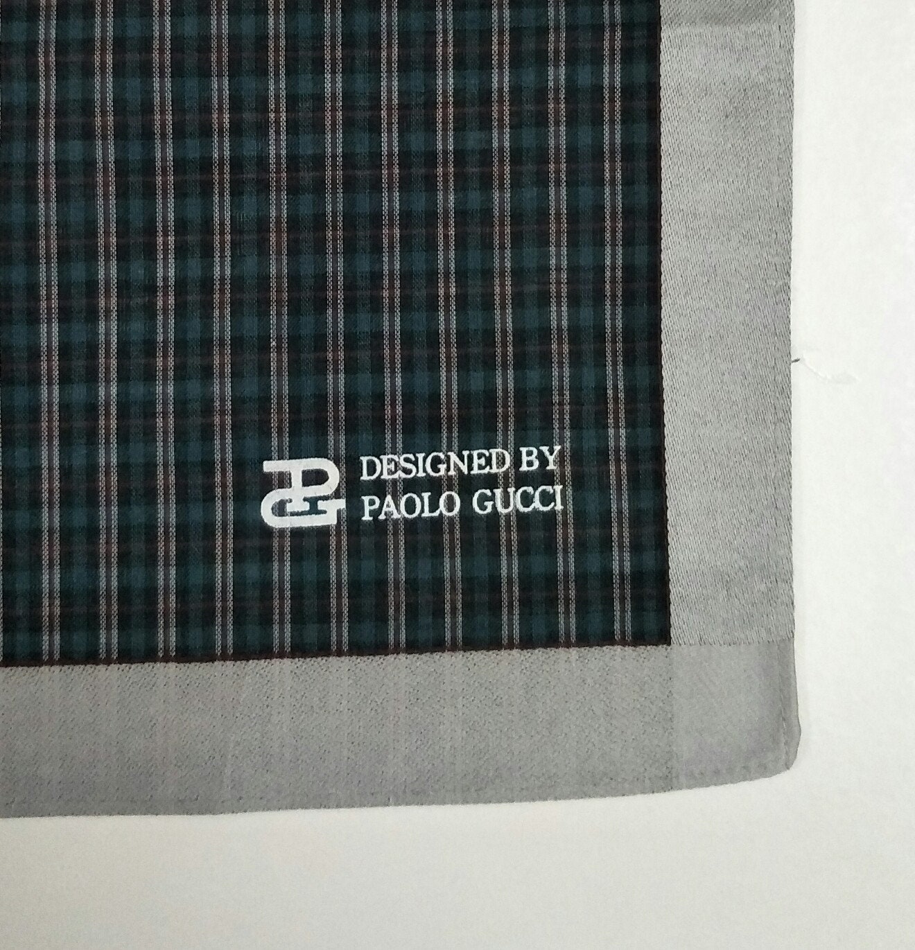 Vintage Paolo Gucci Luxury Cotton 80s 90s Handkerchief 17.5 X 17.5 ...
