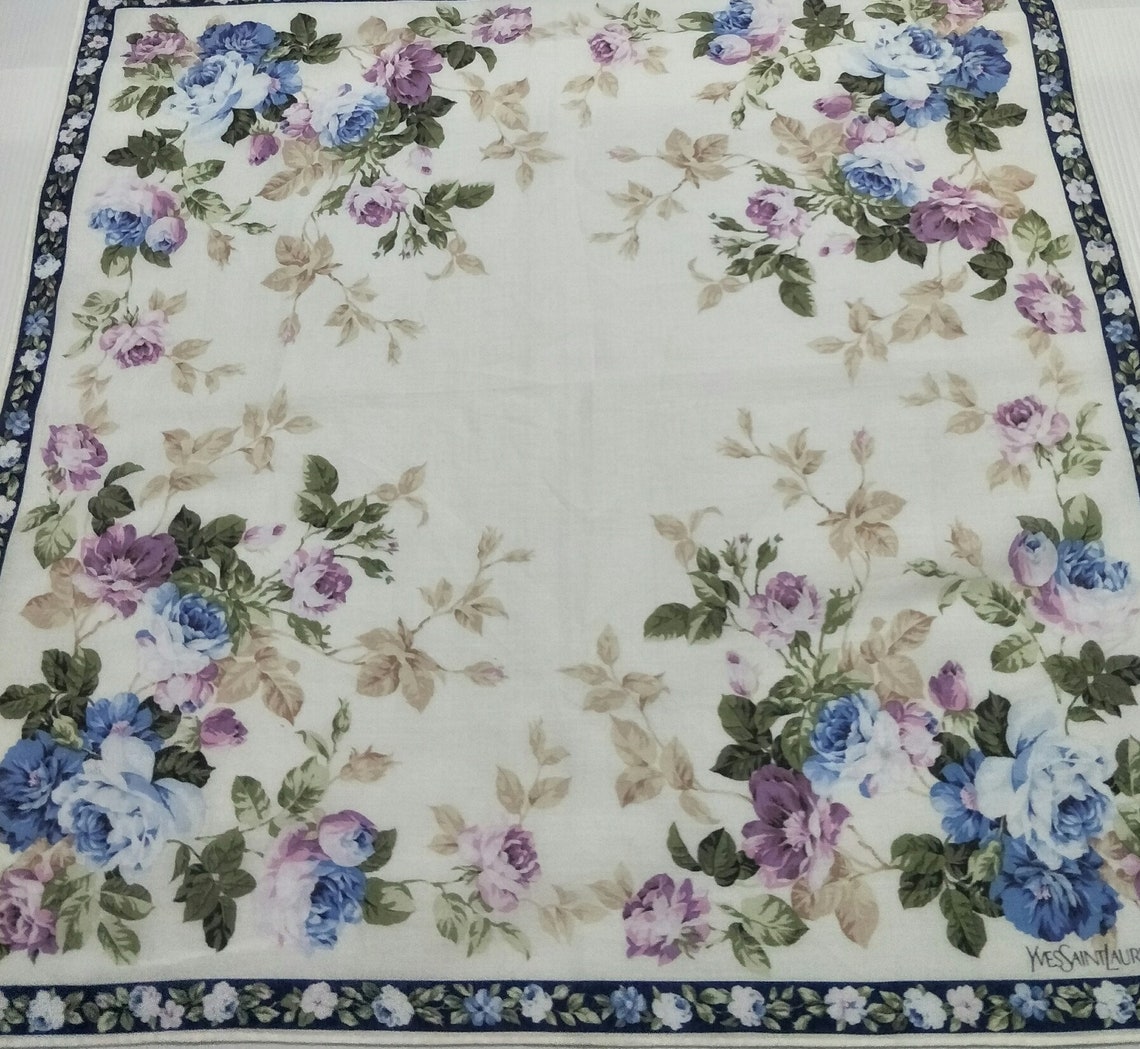 Vintage Yves Saint Laurent YSL Floral Flower Motive Luxury - Etsy