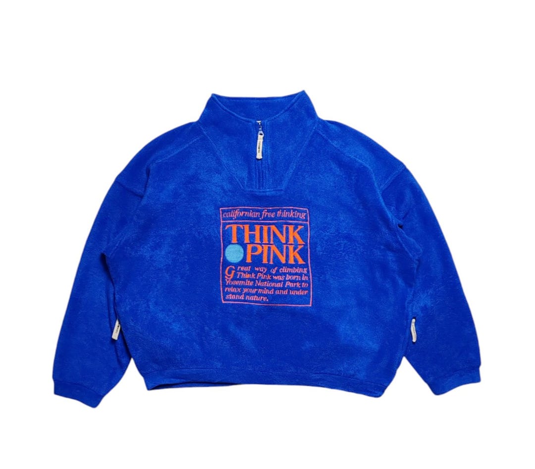 Think Pink Italian Sportwear Brand Fleece Sweater Jacket Size Large ...