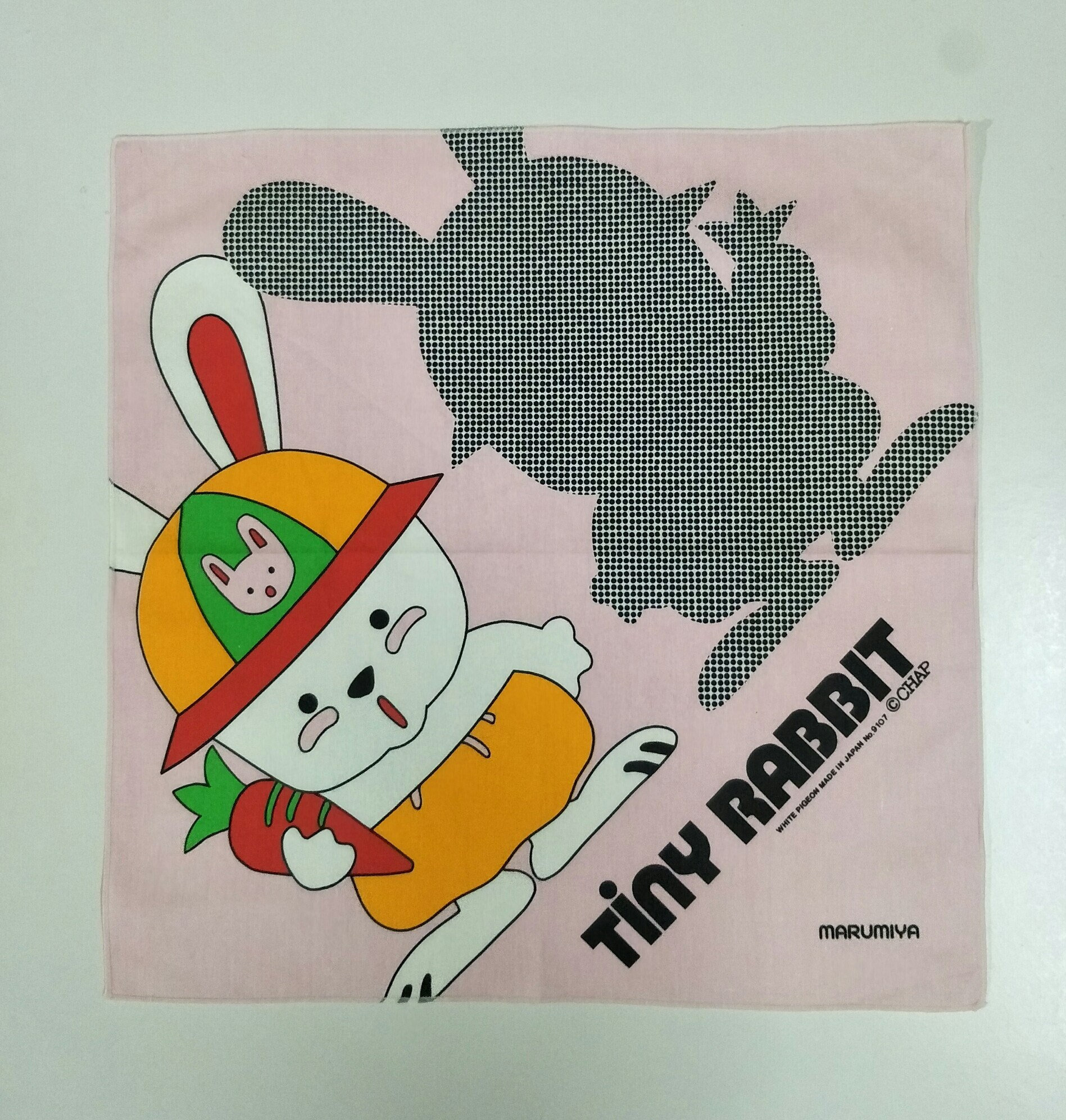 Vintage Tiny Rabbit Marumiya Japanese Cotton Handkerchief Bandana 16.5 ...