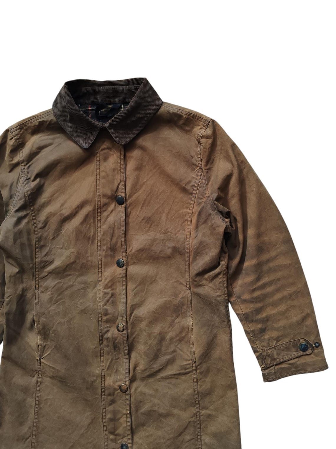 Barbour Newmarket Jacket Size UK 12 EU 38 US 8 Waxed Khaki Thrashed ...