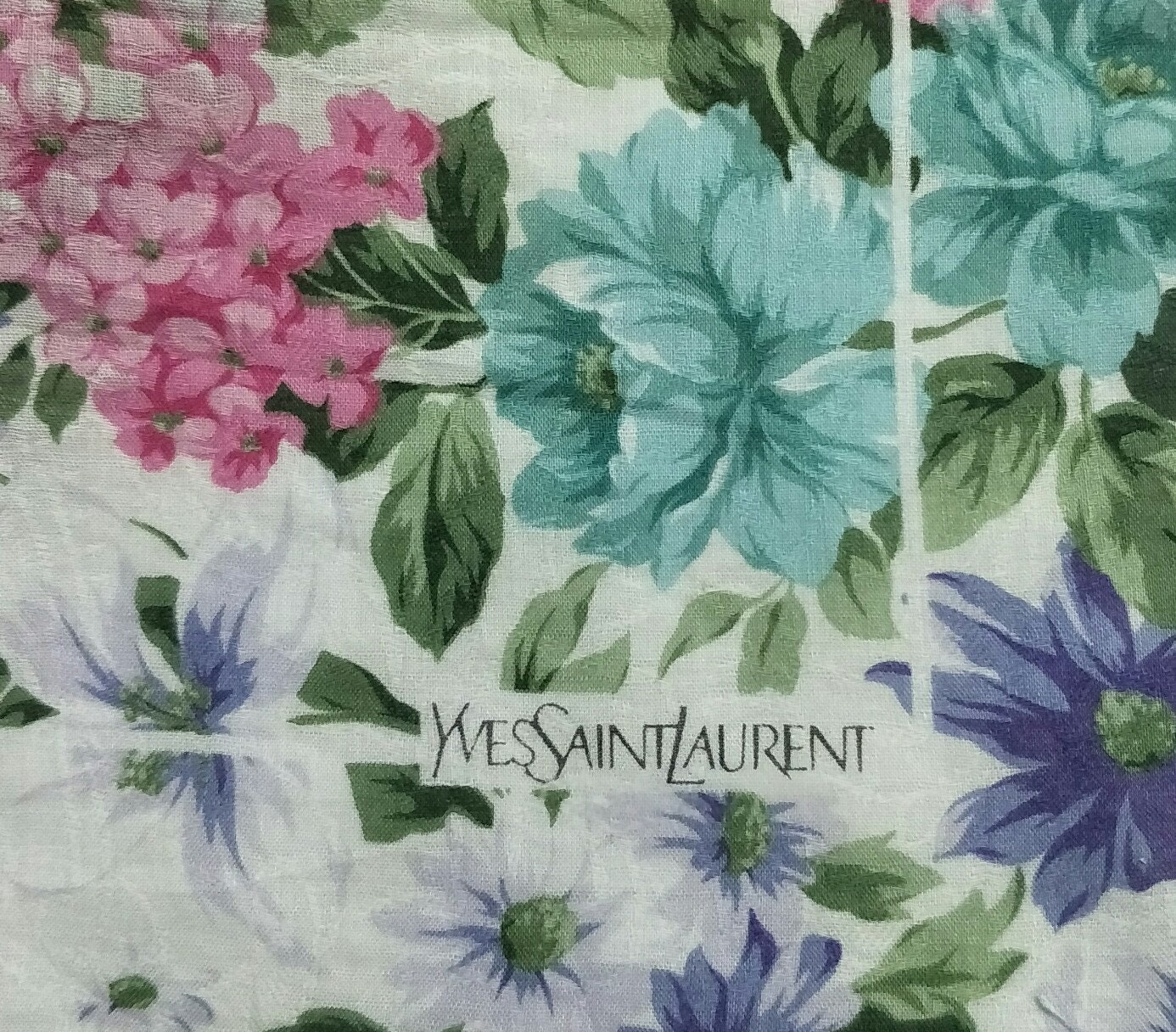 Vintage Yves Saint Laurent YSL Floral Motive Luxury Cotton 80s 90s ...