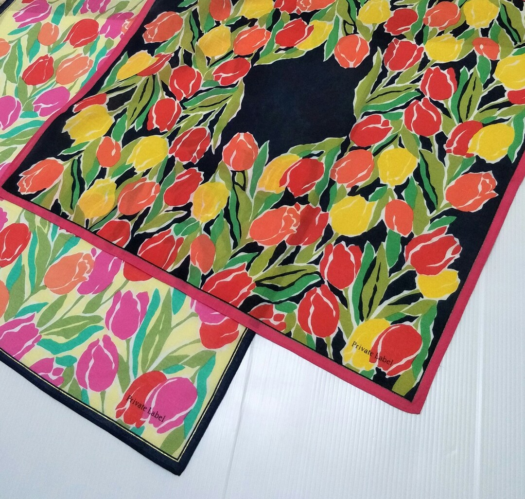 Lot 2 Vintage Private Label Collection Floral Flower Motive Luxury ...