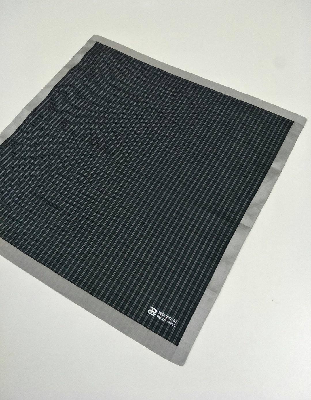 Vintage Paolo Gucci Luxury Cotton 80s 90s Handkerchief 17.5 X 17.5 ...