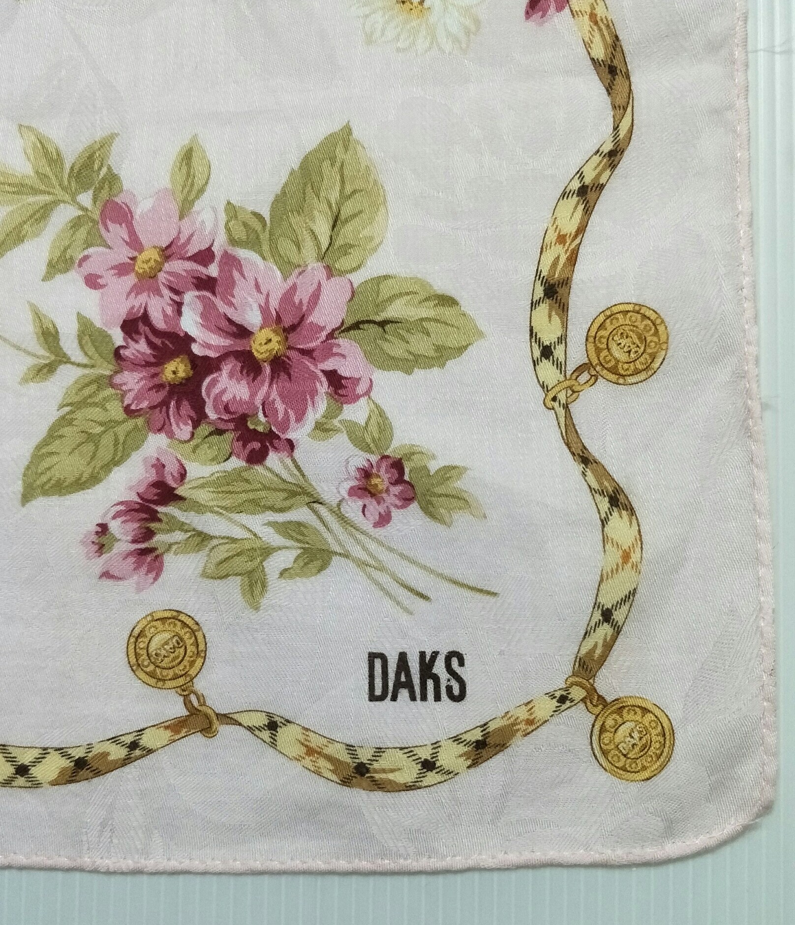 Vintage DAKS London 90s Large Cotton Handkerchief 22 X 22 Inches ...