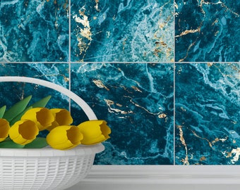 Blue Tile Stickers - Etsy