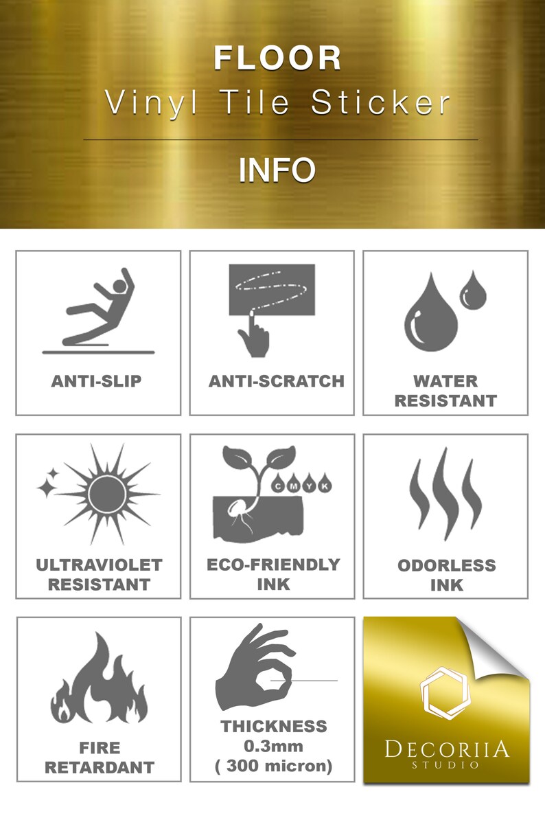 Floor Tile Stickers Decals for Kitchen Bathroom /dark Grey | Etsy