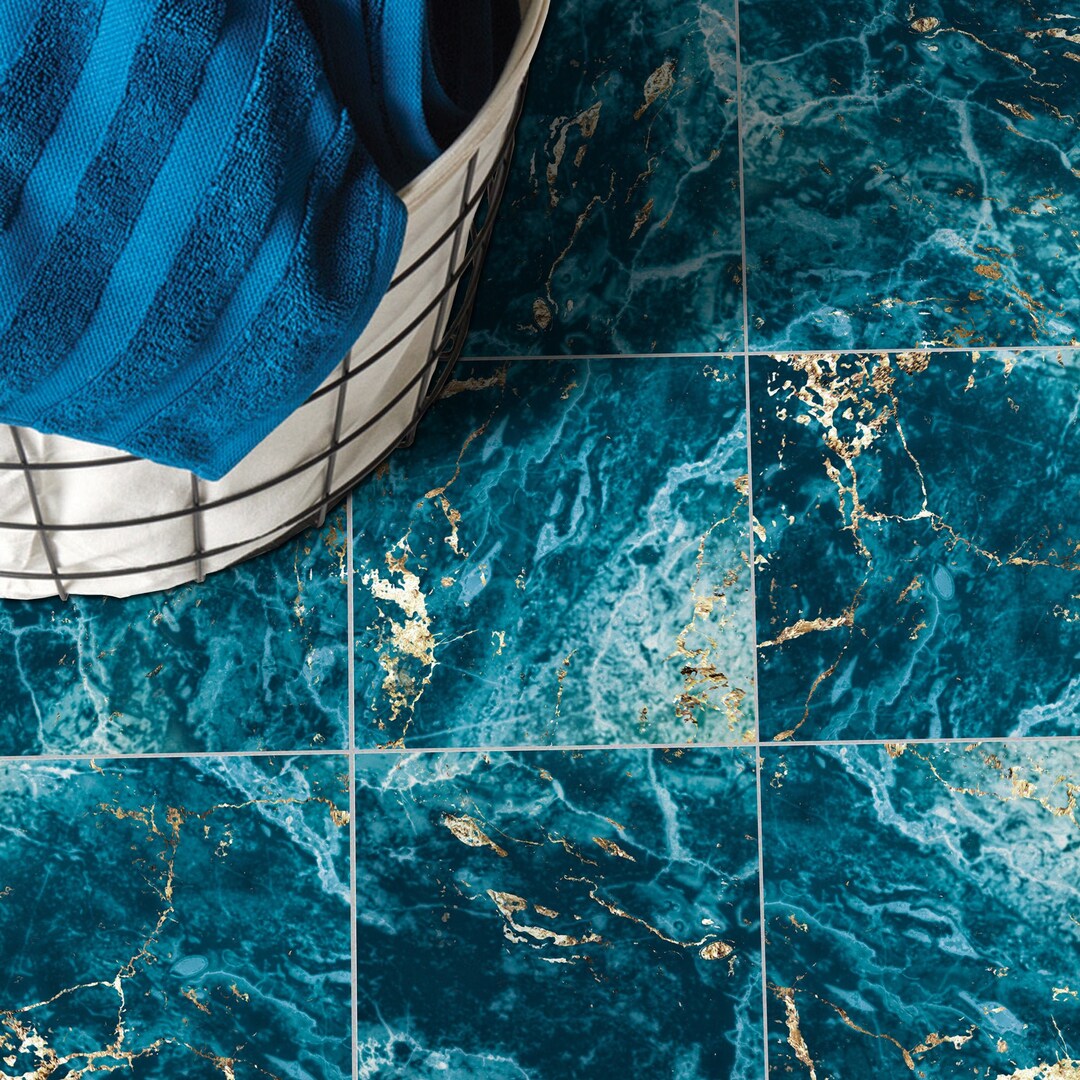 Floor Tile Stickers / Decals PACK OF 10 for Kitchen, Bathroom / Non ...