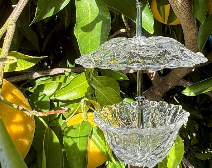 Hanging Bird Feeder, 1950s VINTAGE GLASSWARE, SMALL Hanging Bird Feeder ...