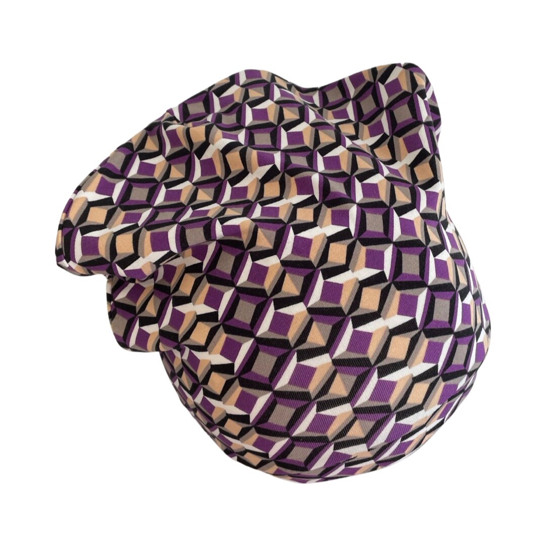 Beanie Hat Colourful Geometric Print Cotton Beanie Cap for Alopecia ...