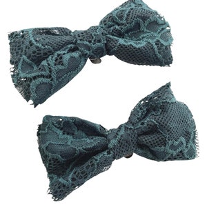 Dark Green Lace Shoe Bow Clips Shoe Decoration Jewellery Shoe Charms ...