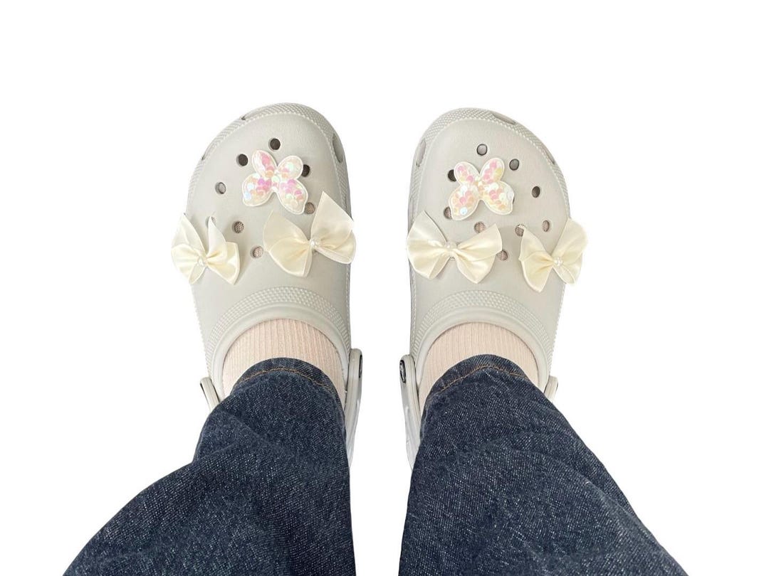 Champagne Clog Charms Cute Clog Accessories Trendy Bow Shoe Kawaii ...