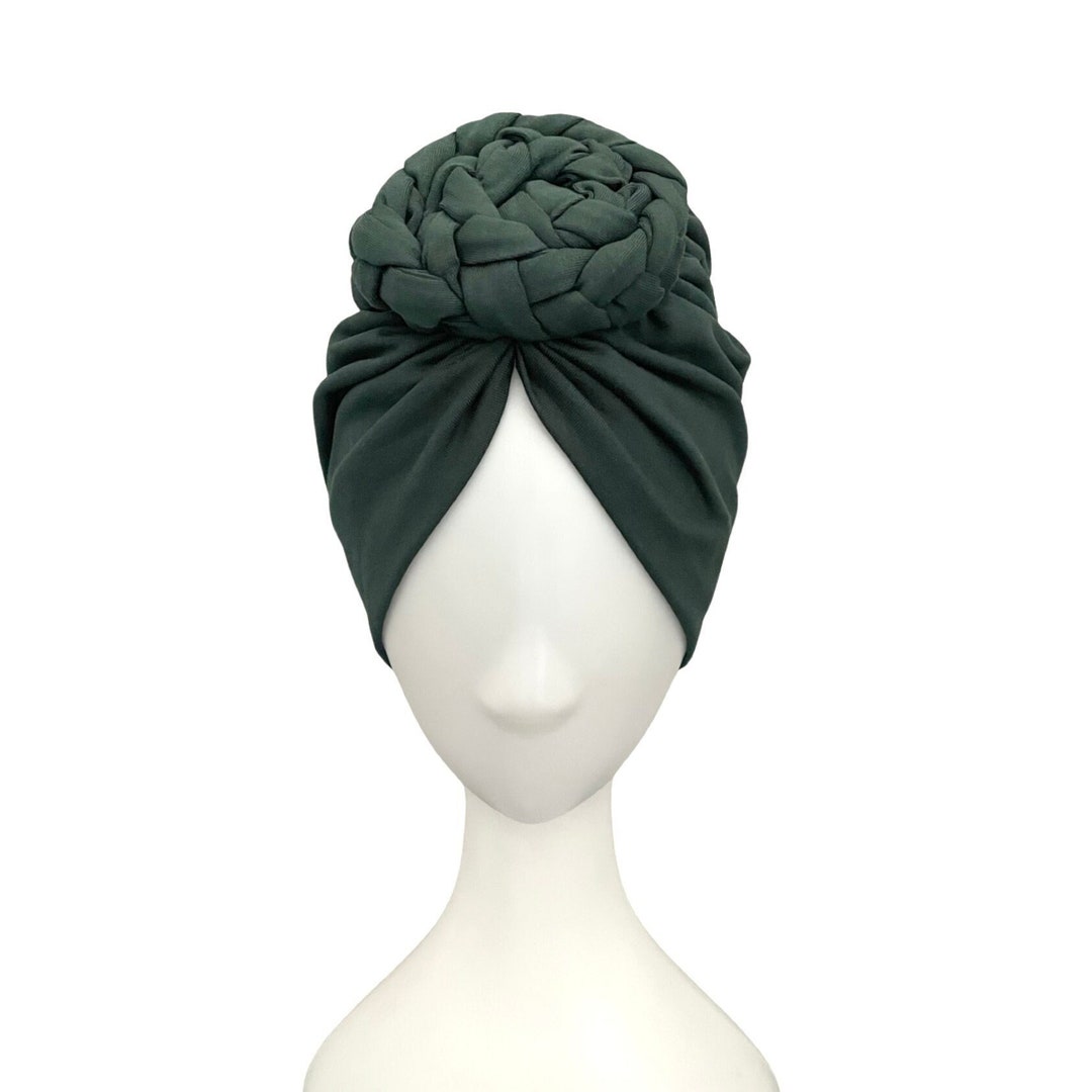 Turban for Women Dark Green Women's KNOT TURBAN, VINTAGE Style Turban ...