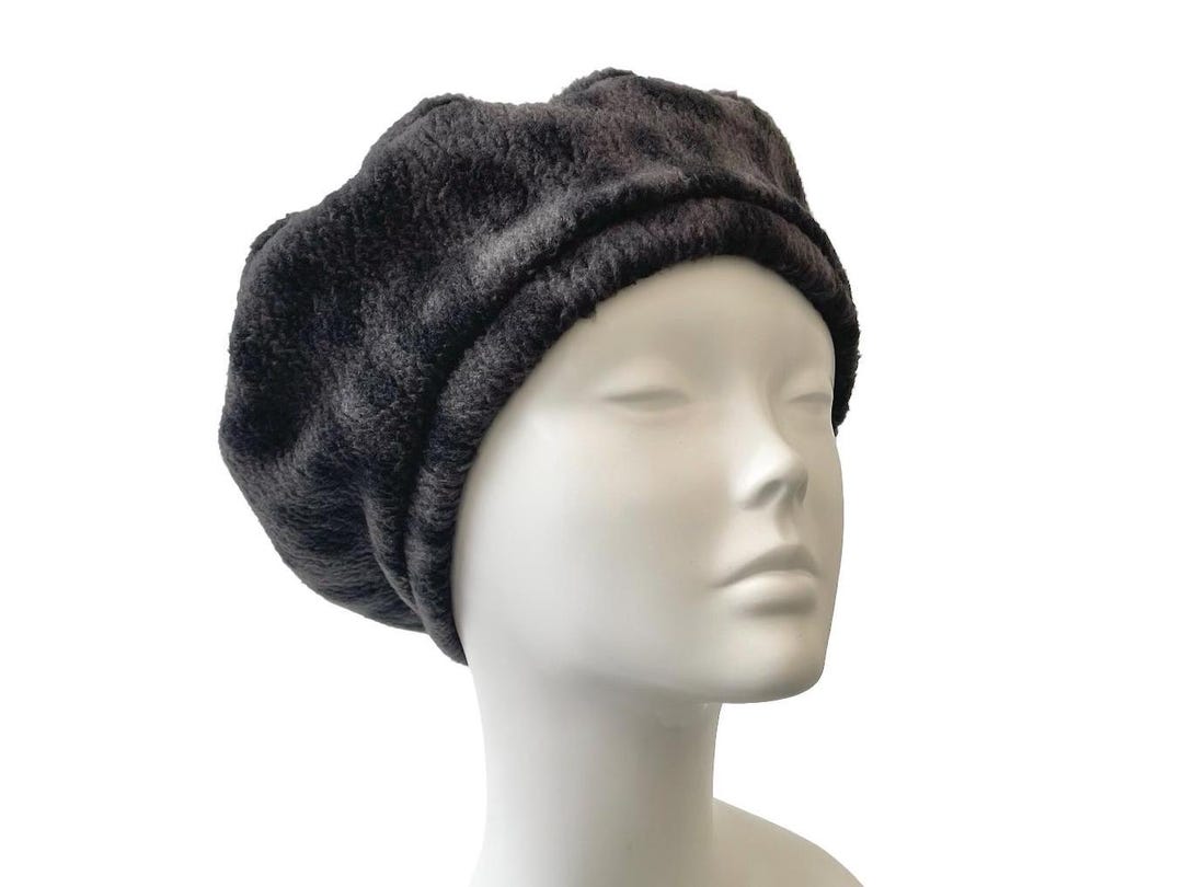 Beret Hat Charcoal Grey Women's Beret Hat Vintage Retro Style Beret ...