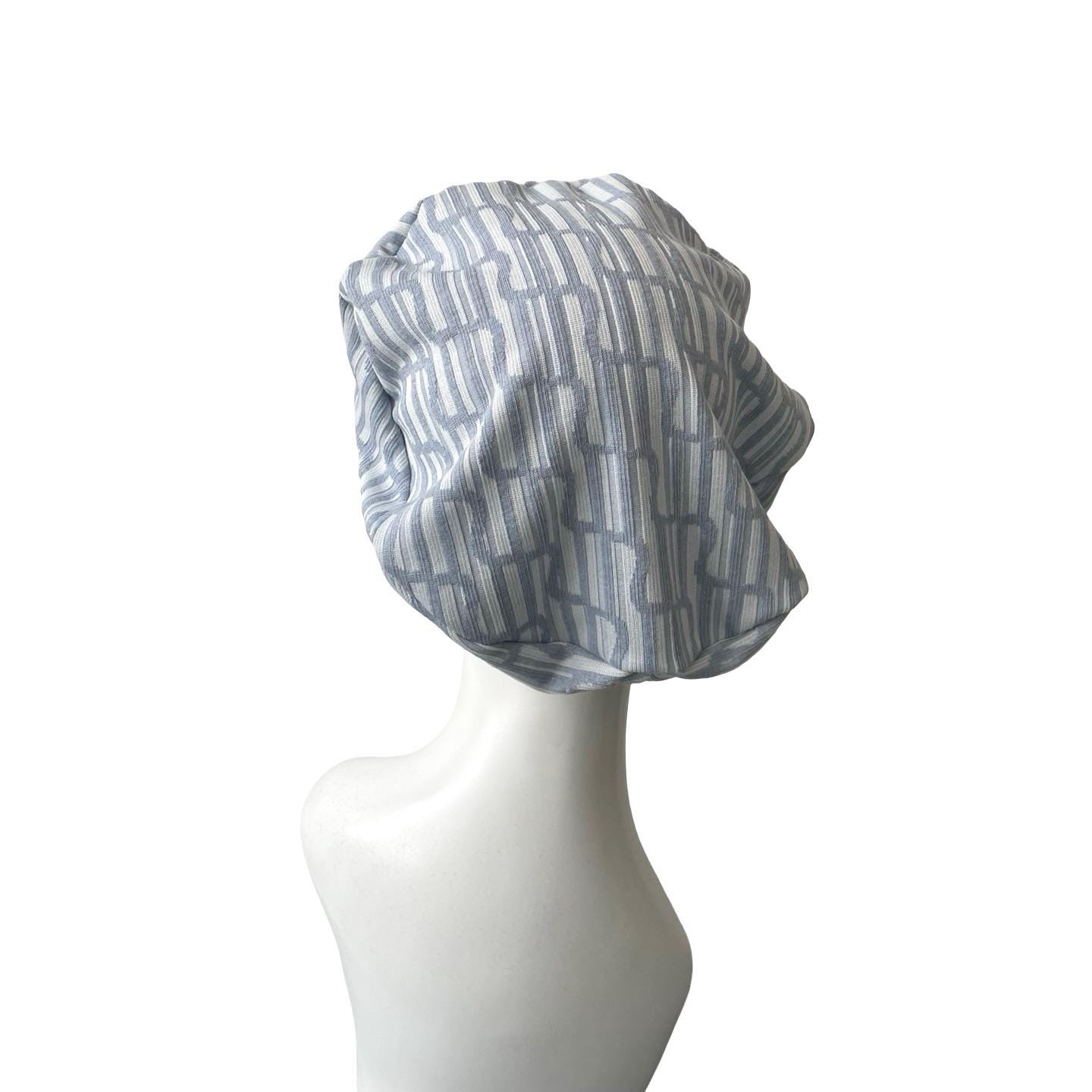 Beret Hat Light Blue Knit Fabric French Beret Hat Comfortable Soft Knit ...