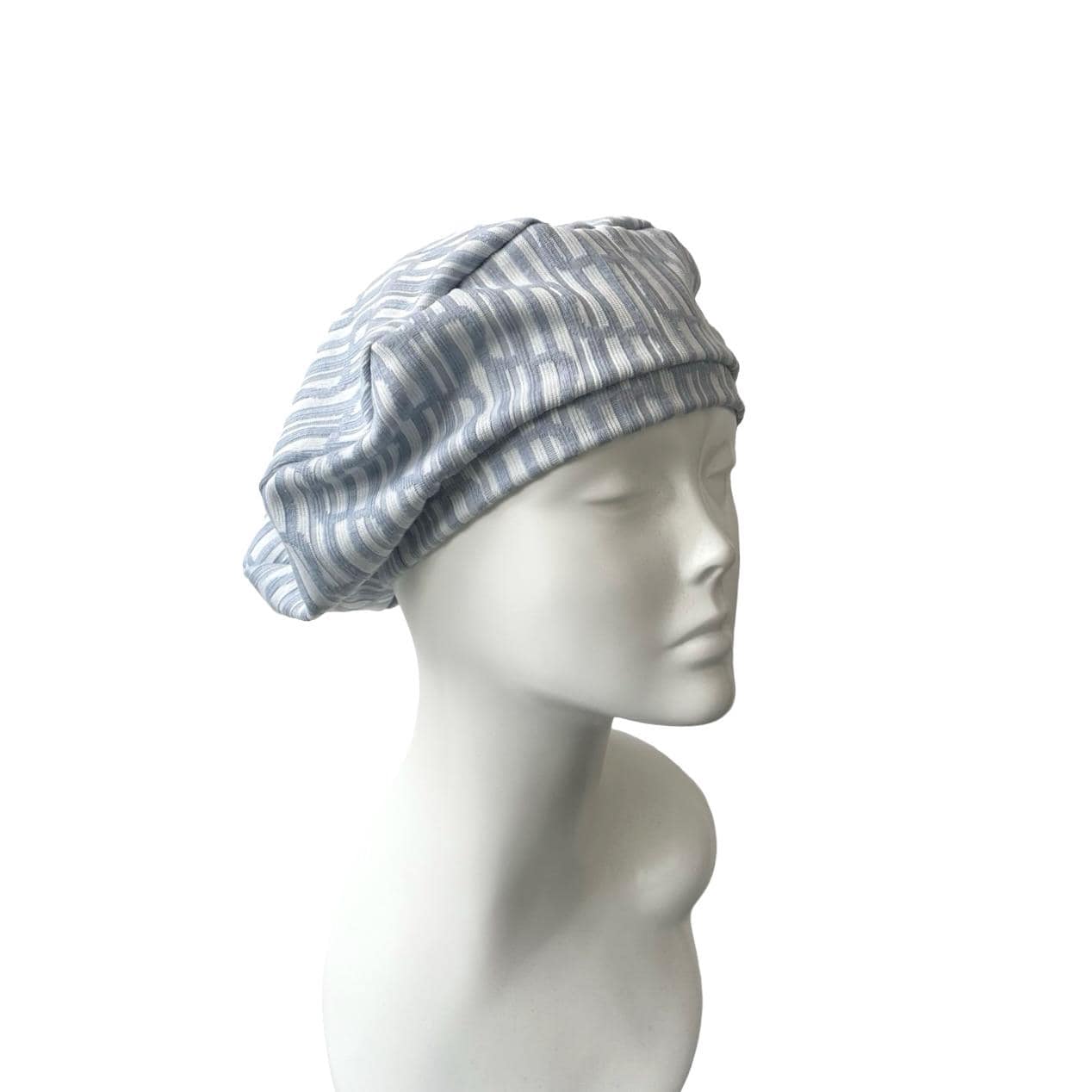 Beret Hat Light Blue Knit Fabric French Beret Hat Comfortable Soft Knit ...