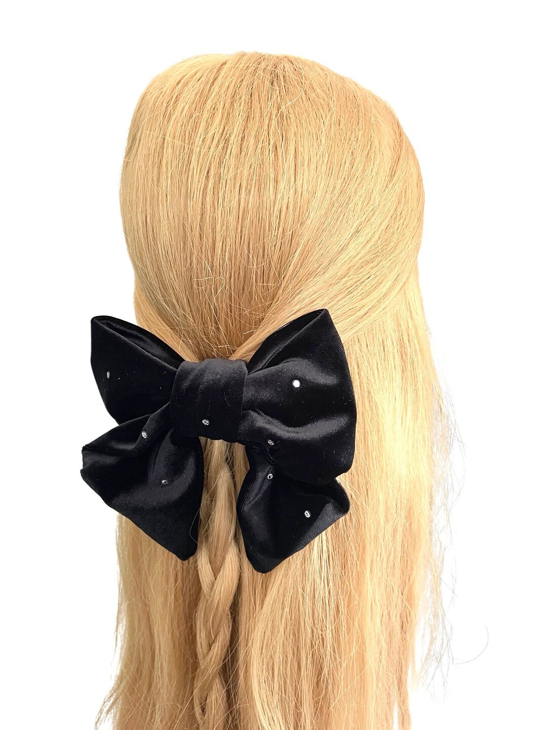 Black Velvet Coquette Hair Bow Handmade Bow Childrens Bow Velvet Bow ...