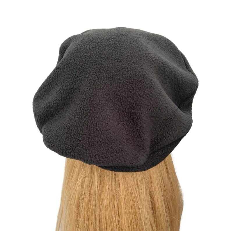 Tam Beret Hat Black Fashion Fleece Beret Hat Handmade Gift for Women ...