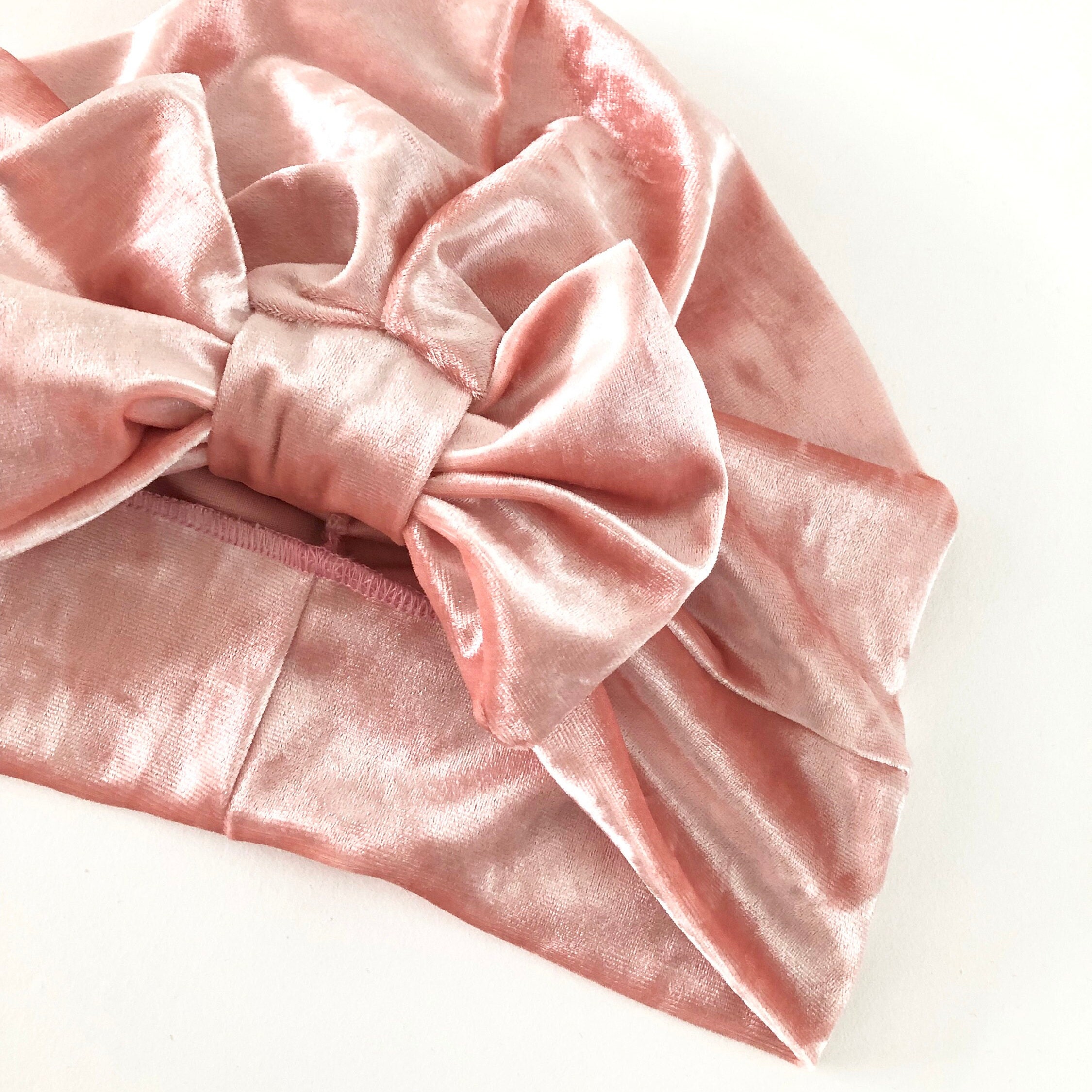 Blush Pink Velvet Turban Hat Retro Style Stretchy Soft Cozy - Etsy