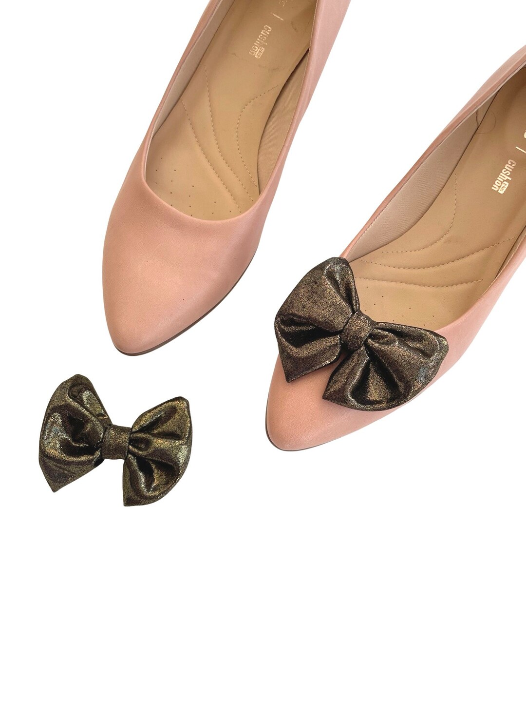 Liquid Gold Shoe Bow Clips Shoe Decoration Shiny Golden Jewellery Shoe ...