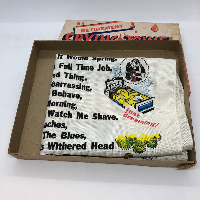 Vintage Retirement Crying Towel in Box | Etsy