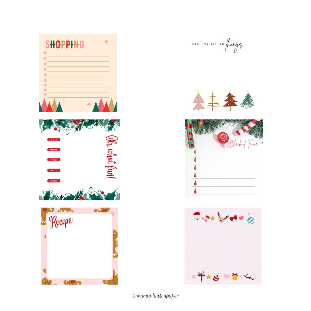 Printable Christmas Sticky Notes: Holiday Planner (PDF) - Etsy