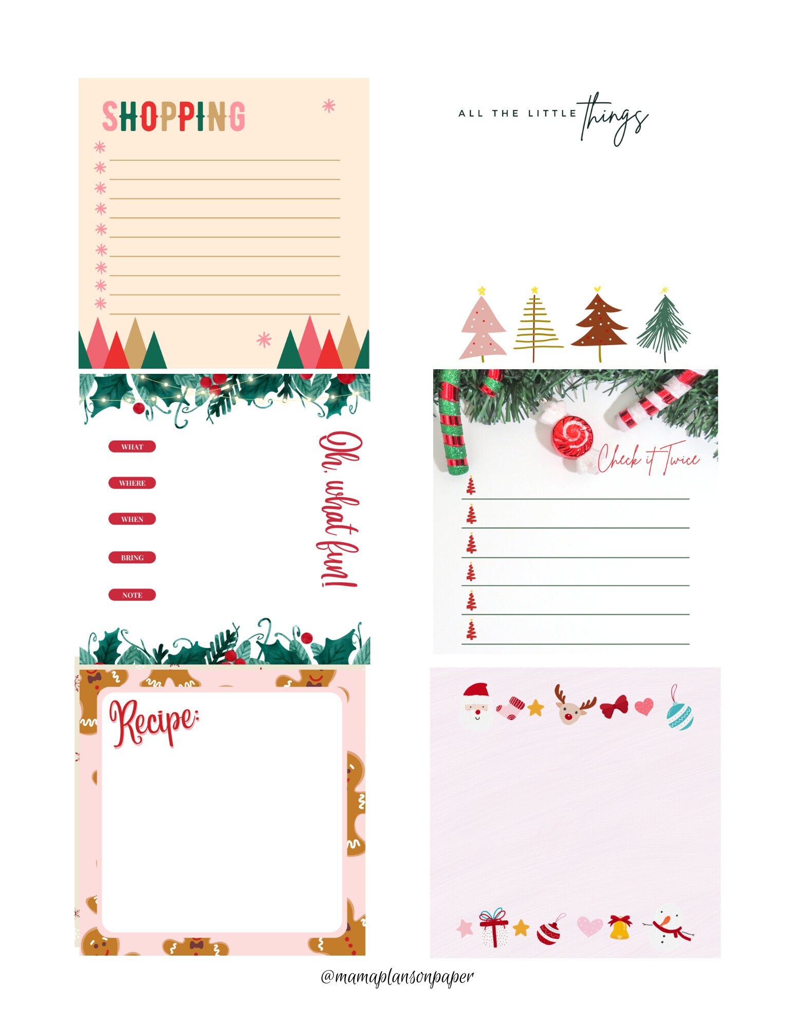 Printable Christmas Sticky Notes: Holiday Planner (PDF) - Etsy